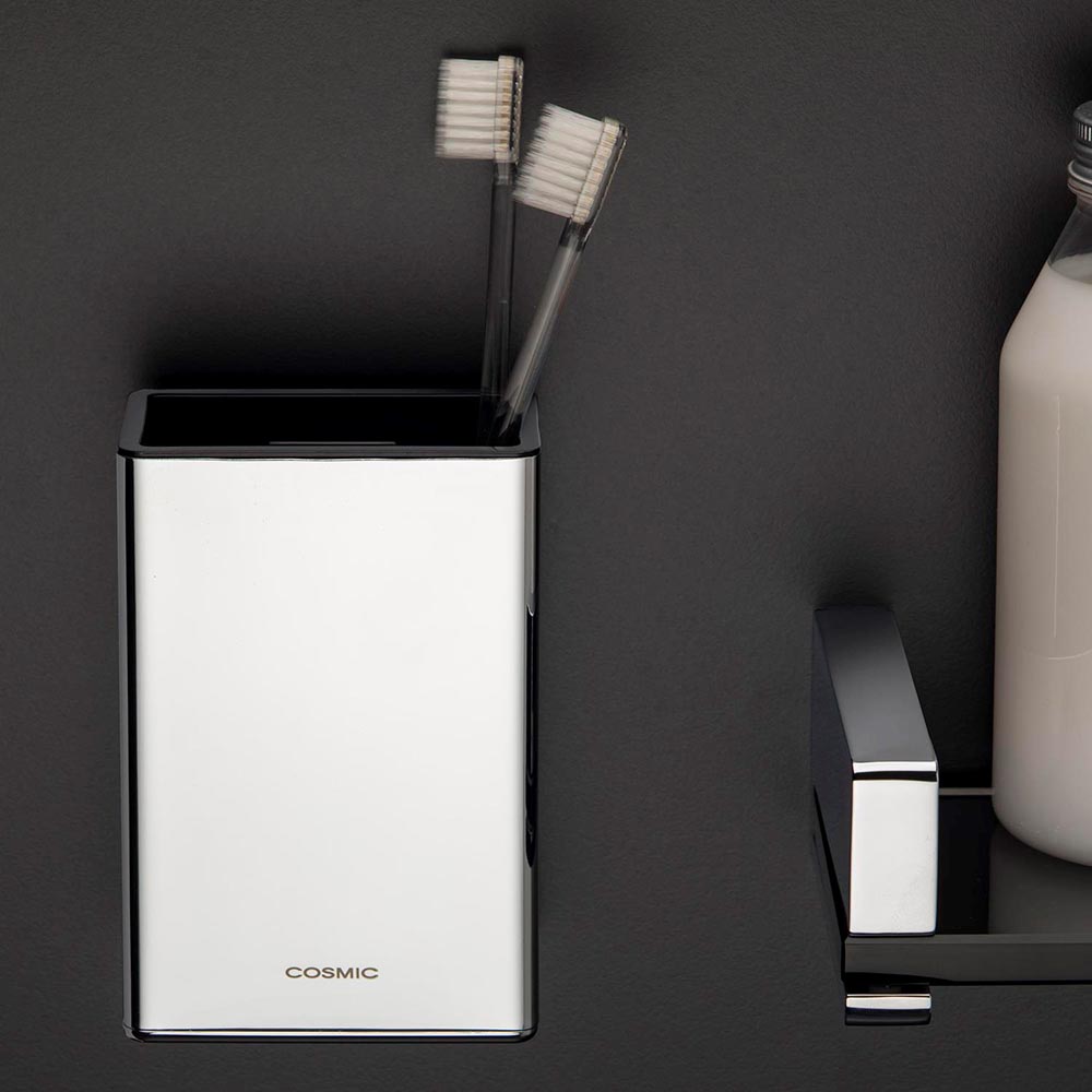 Cosmic Extreme Zahnbürstenhalter, Wandmontage, chrom/schwarz ...