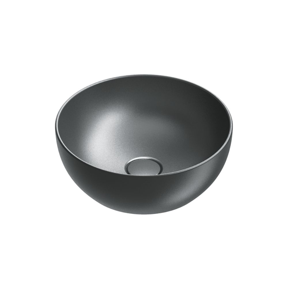 Catalano Green Aufsatzwaschbecken rund Ø 40cm, schwarz matt CATAglaze+