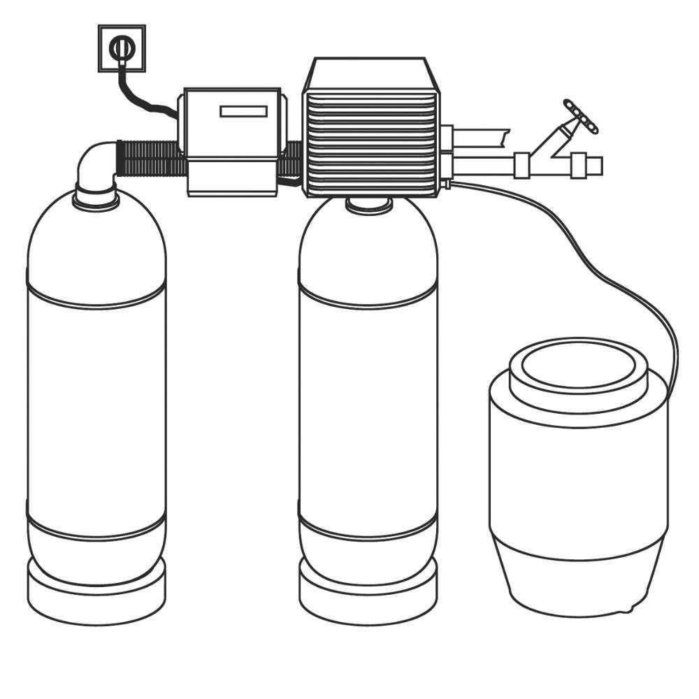 BWT Rondomat Duo 2 – Weichwasser-Pendelanlage, Trinkwasserenthärtungsanlage, DVGW geprüft DN32 ...