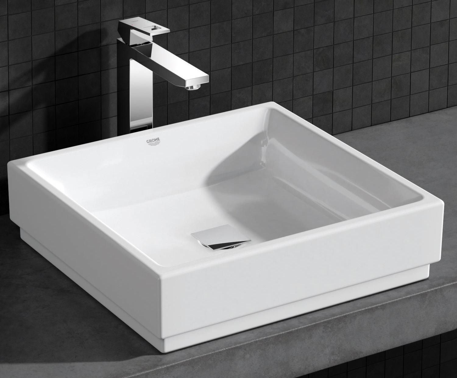 Grohe Cube Keramik Aufsatzbecken 50cm weiß 3948100H | BÄDERMAXX